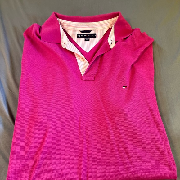 Tommy Hilfiger | Shirts | Tommy Hilfiger Magenta Mens Polo Top | Poshmark